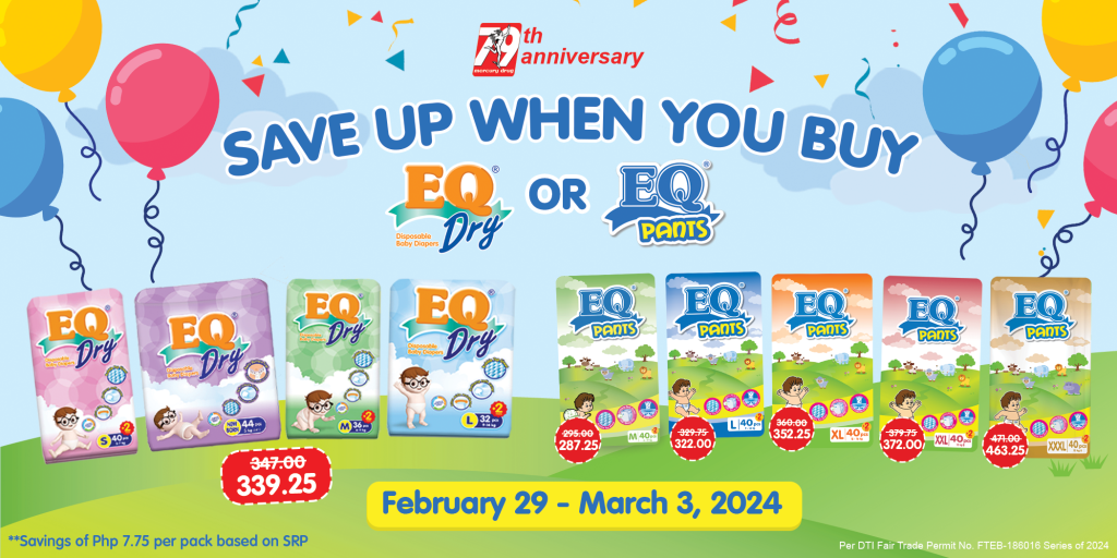 MDC 79th Anniversary Promo : EQ Disposable Baby Diapers